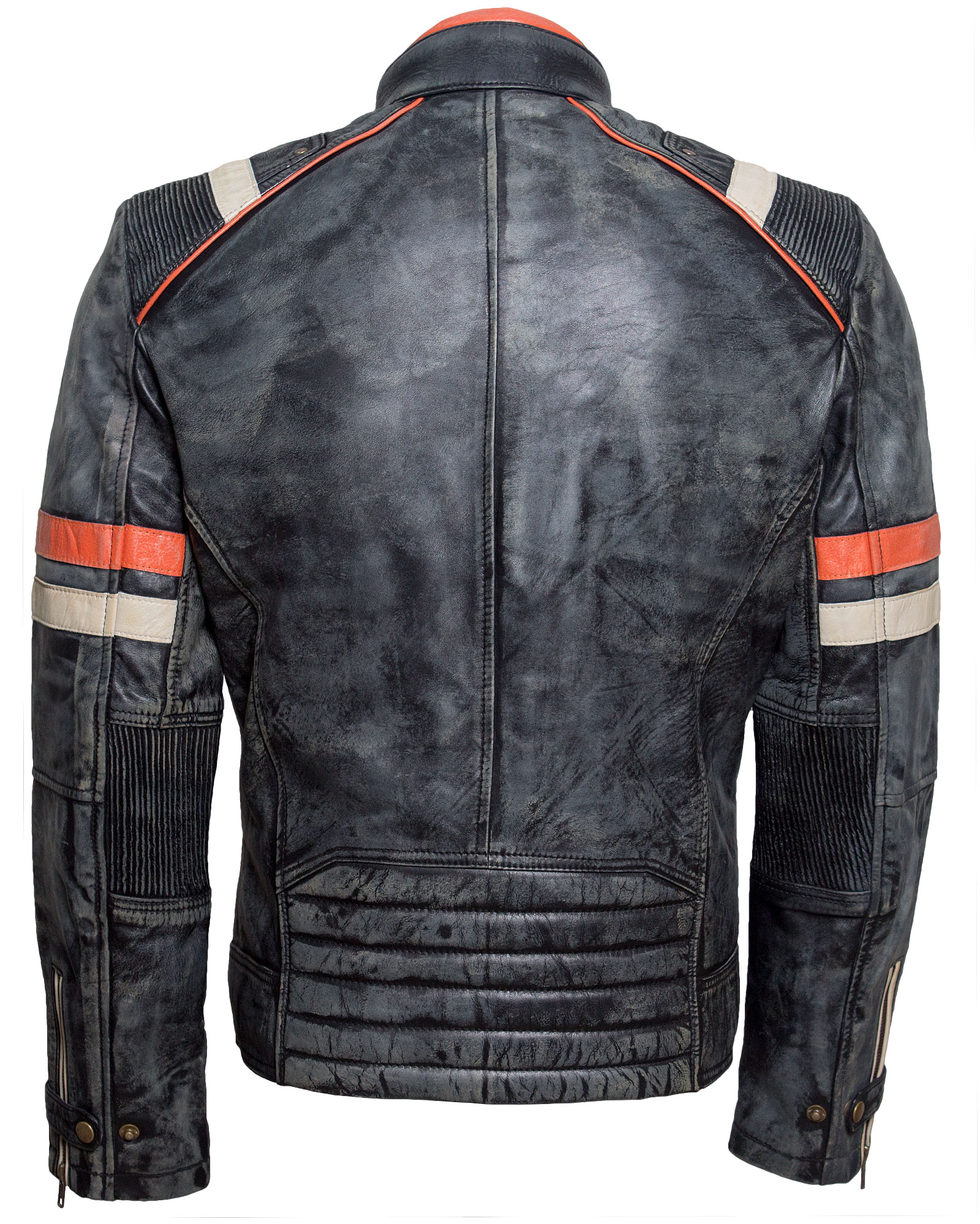 Retro 2 Cafe Racer Distressed Leather Biker Jacket | XtremeJackets