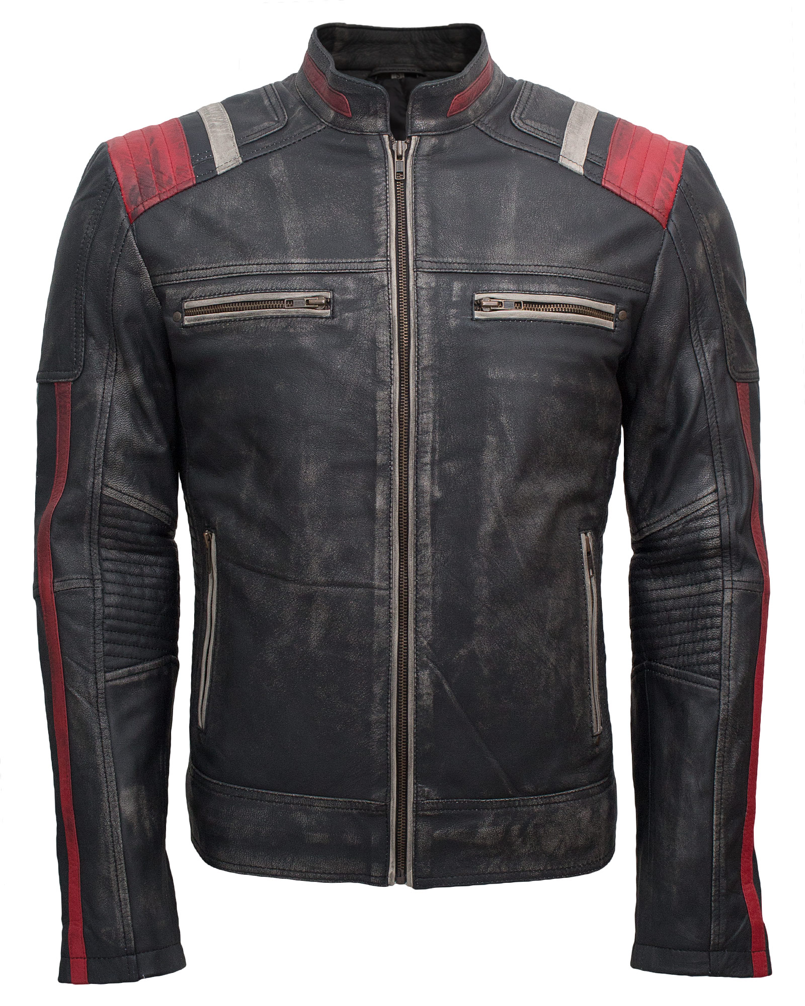 Retro Cafe Racer Vintage Leather Motorcycle Jacket for Sale